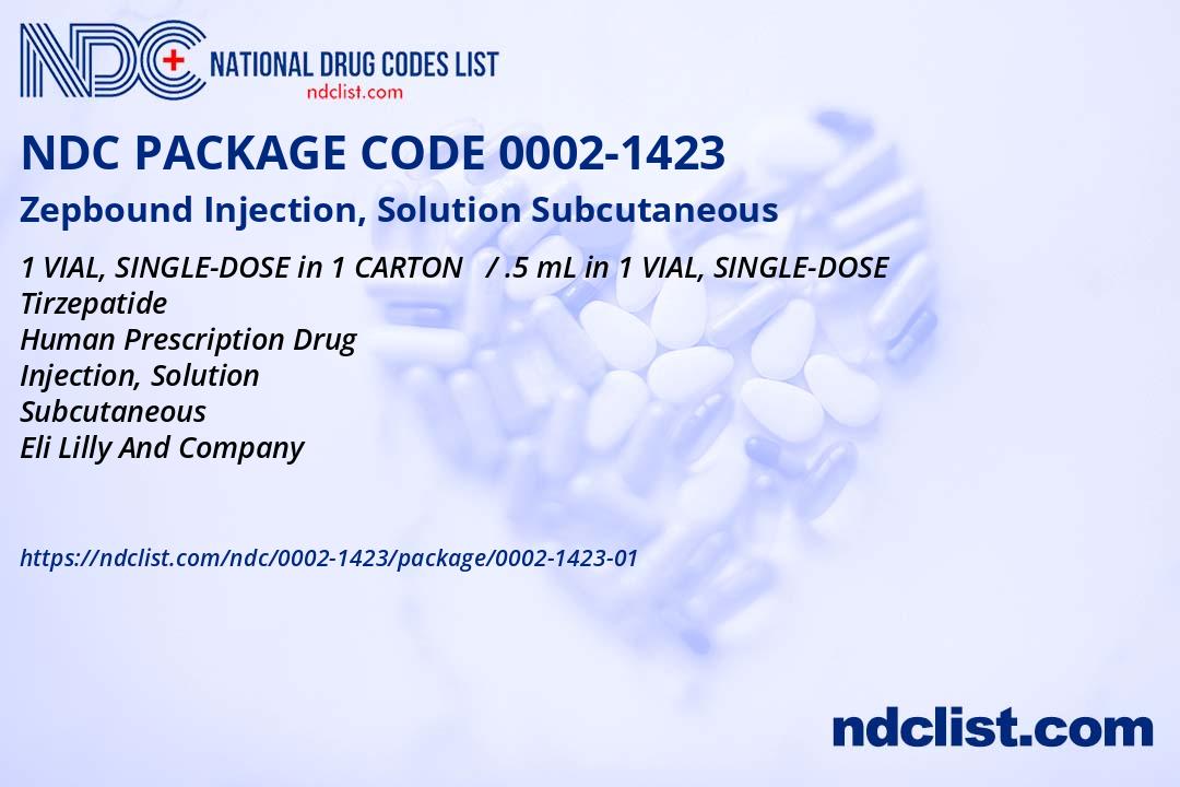 NDC Package 0002-1423-01 Zepbound Injection, Solution Subcutaneous