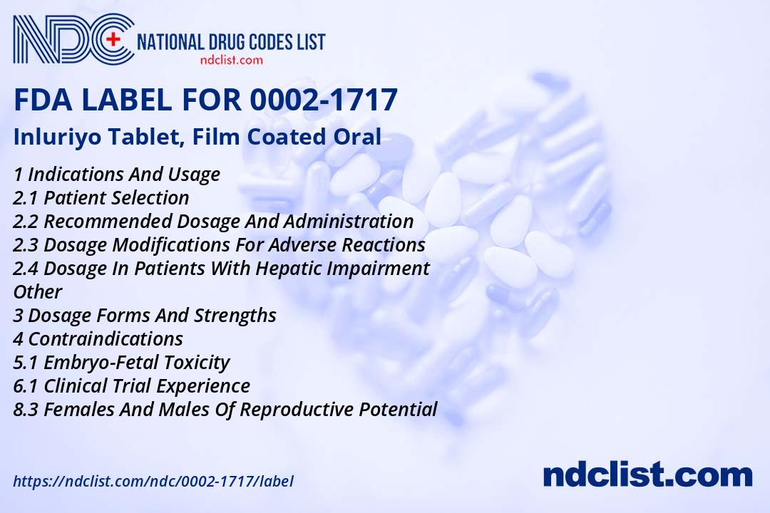 Inluriyo Tablet, Film Coated FDA Label - NDC 0002-1717
