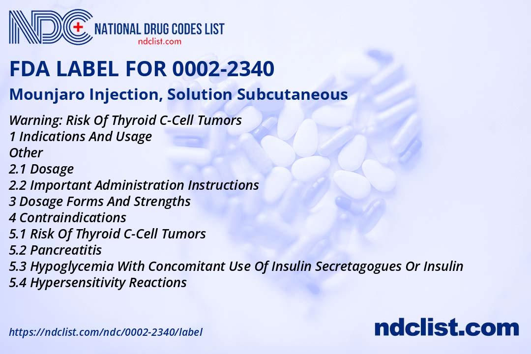 FDA Label for Mounjaro Injection, Solution Subcutaneous - Indications ...