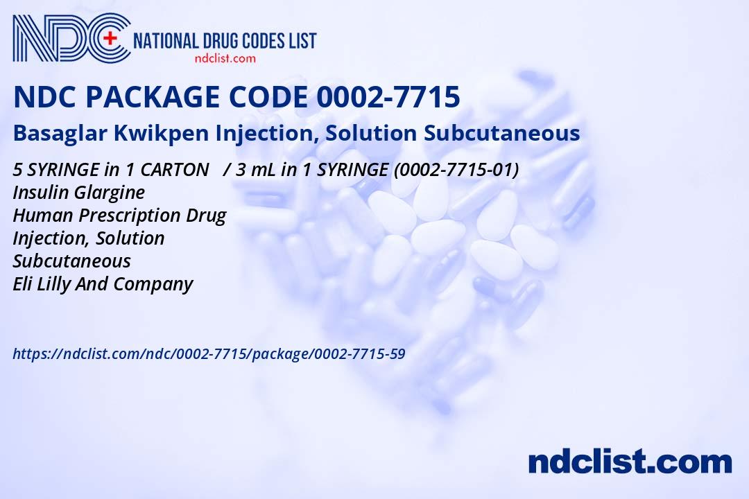 NDC Package 0002-7715-59 Basaglar Kwikpen Injection, Solution Subcutaneous