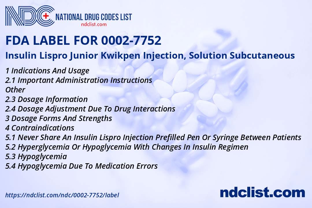 FDA Label for Insulin Lispro Junior Kwikpen Injection, Solution ...