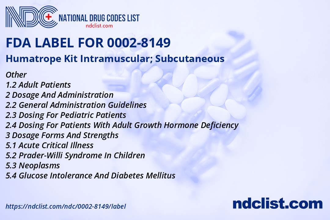 FDA Label for Humatrope Kit Intramuscular; Subcutaneous - Indications ...