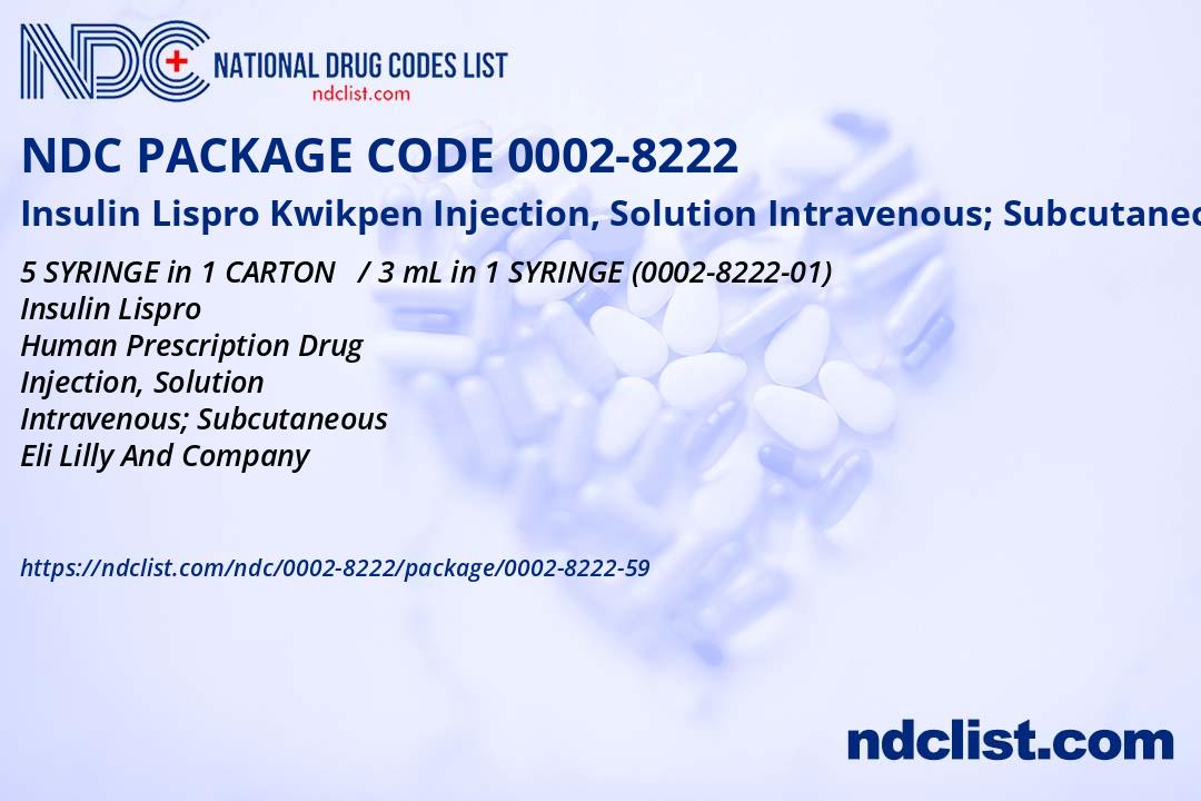 NDC Package 0002-8222-59 Insulin Lispro Kwikpen Injection, Solution ...