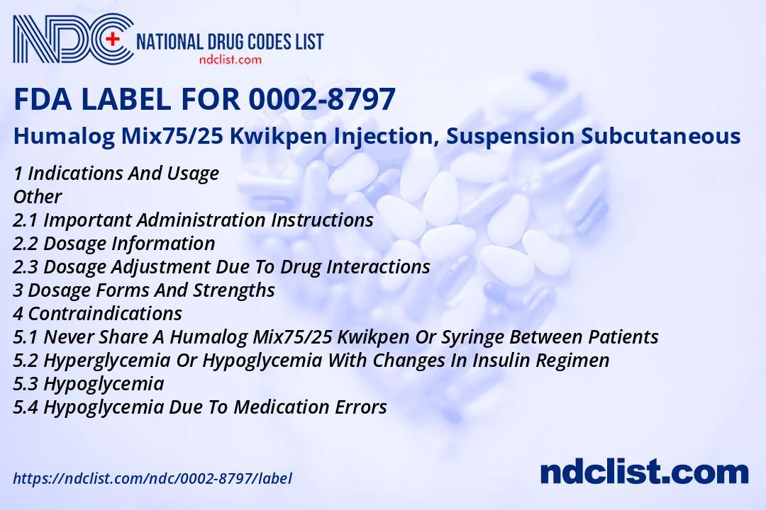 Humalog Injection, Suspension FDA Label - NDC 0002-8797