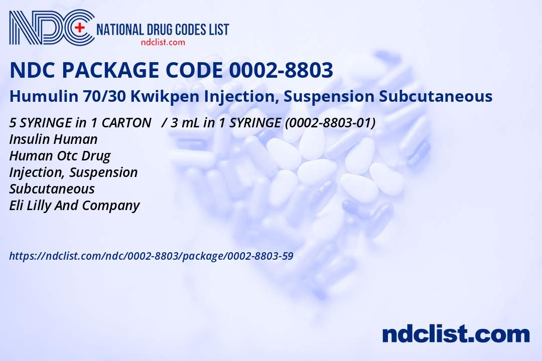 Humulin Injection, Suspension NDC Package 0002-8803-59