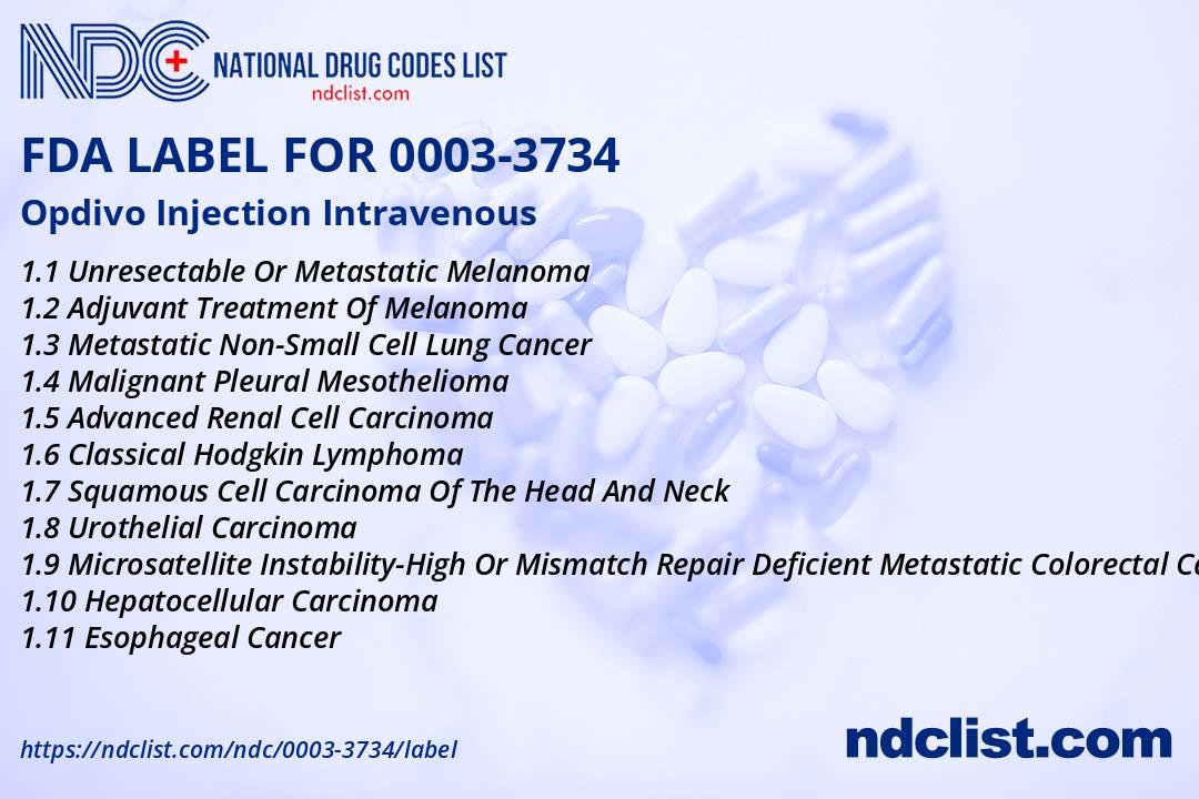 FDA Label for Opdivo Injection Intravenous - Indications, Usage ...