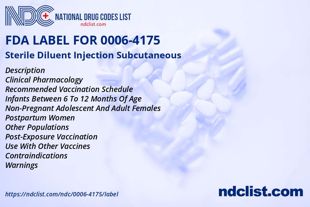 FDA Label for Sterile Diluent Injection Subcutaneous - Indications ...