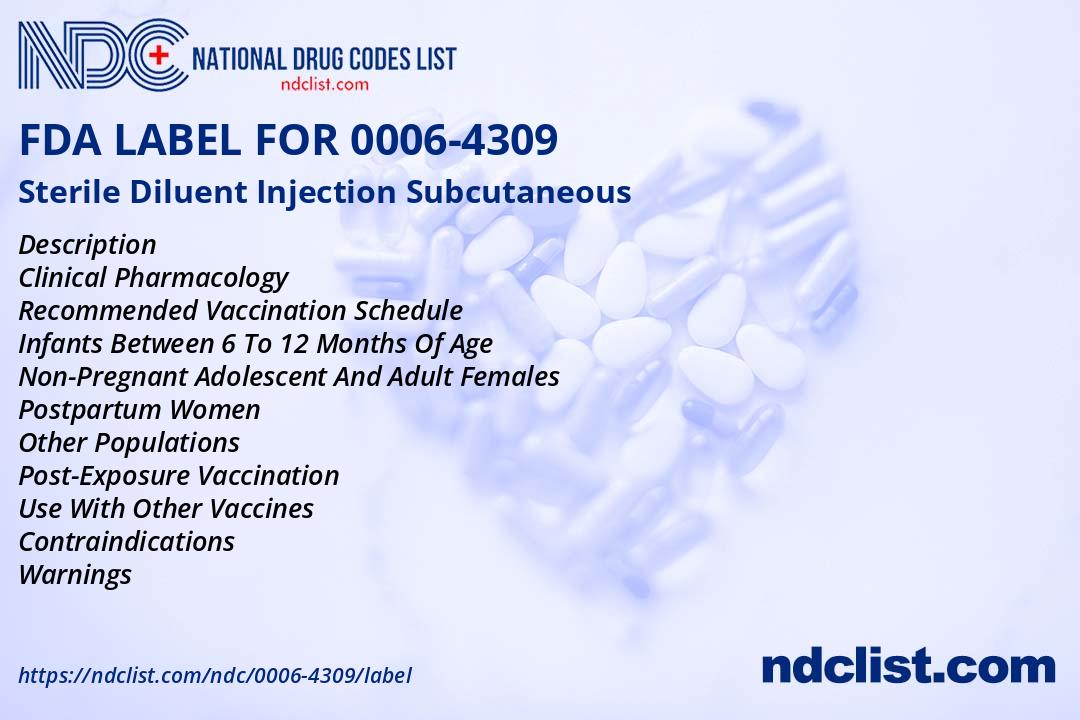 FDA Label for Sterile Diluent Injection Intramuscular; Subcutaneous ...