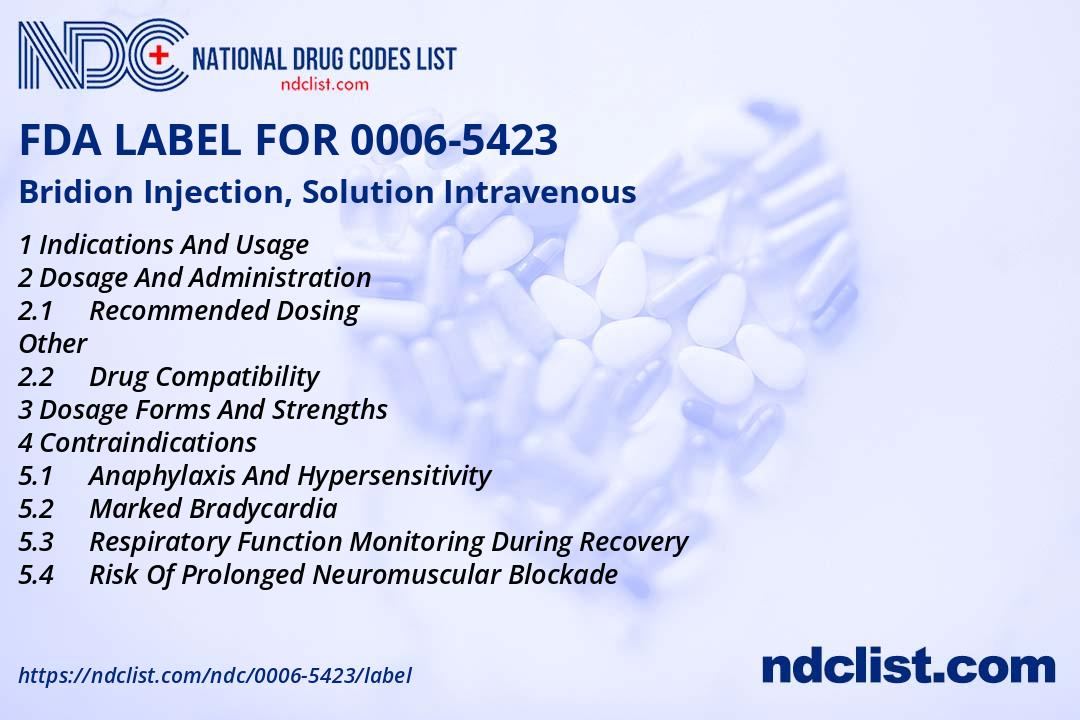 FDA Label for Bridion Injection, Solution Intravenous - Indications ...