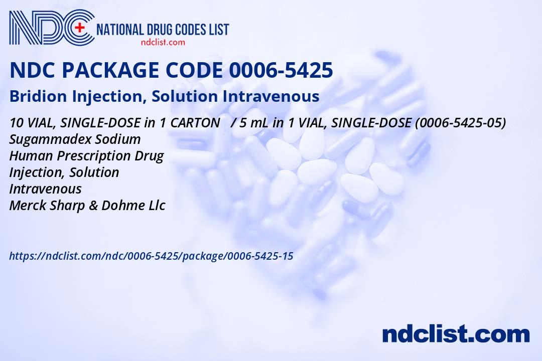 Bridion Injection, Solution- NDC0006-5425-15