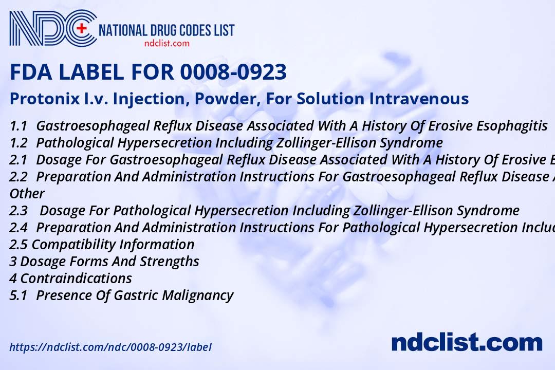 FDA Label for Protonix I.v. Injection, Powder, For Solution Intravenous ...
