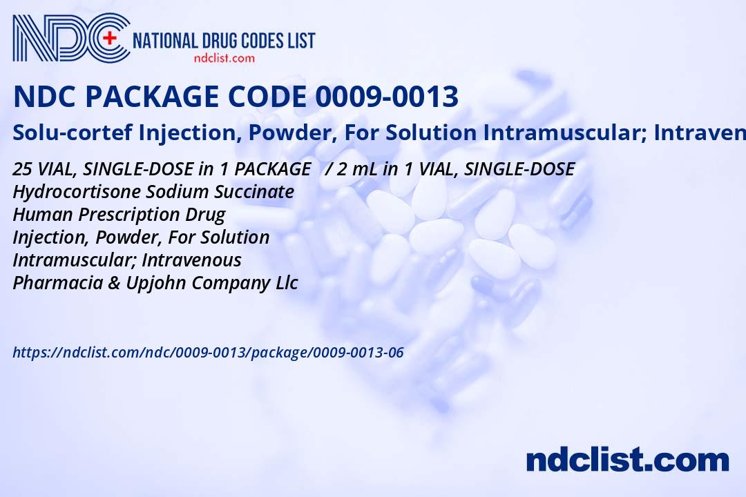 NDC Package 0009-0013-06 Solu-cortef Injection, Powder, For Solution ...