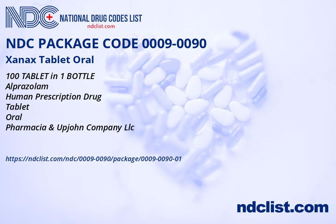 Xanax Tablet NDC Package 0009-0090-01