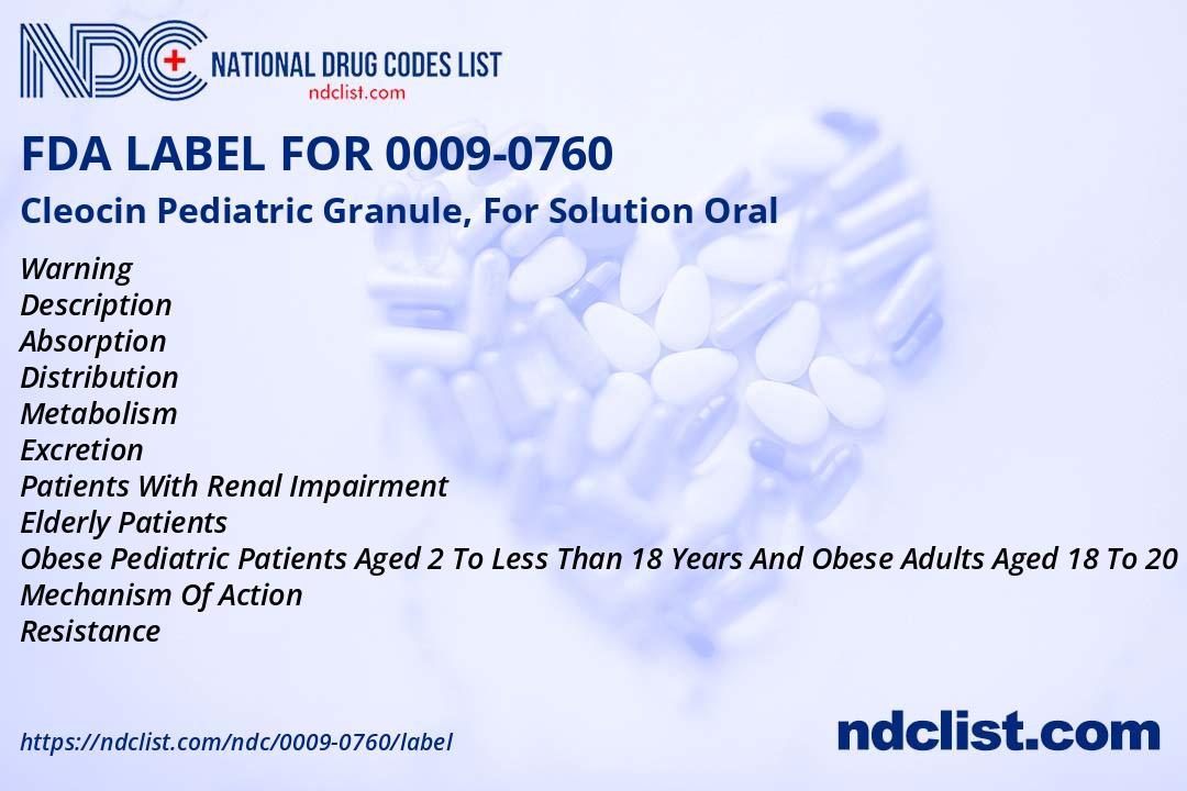 Cleocin Pediatric FDA Label - NDC 0009-0760