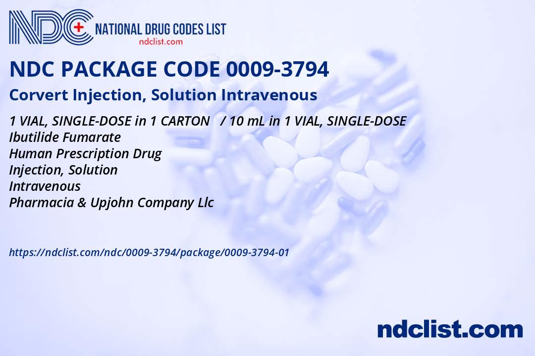 Corvert Injection, Solution- NDC0009-3794-01