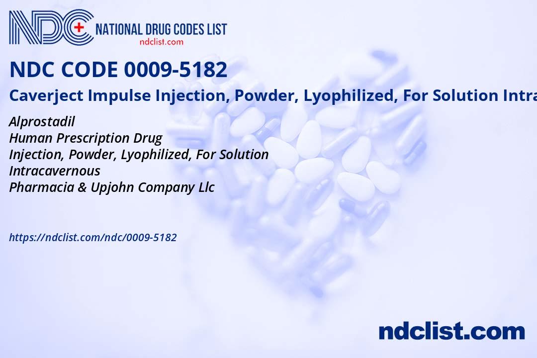 NDC 0009-5182 Caverject Impulse Injection, Powder, Lyophilized, For ...