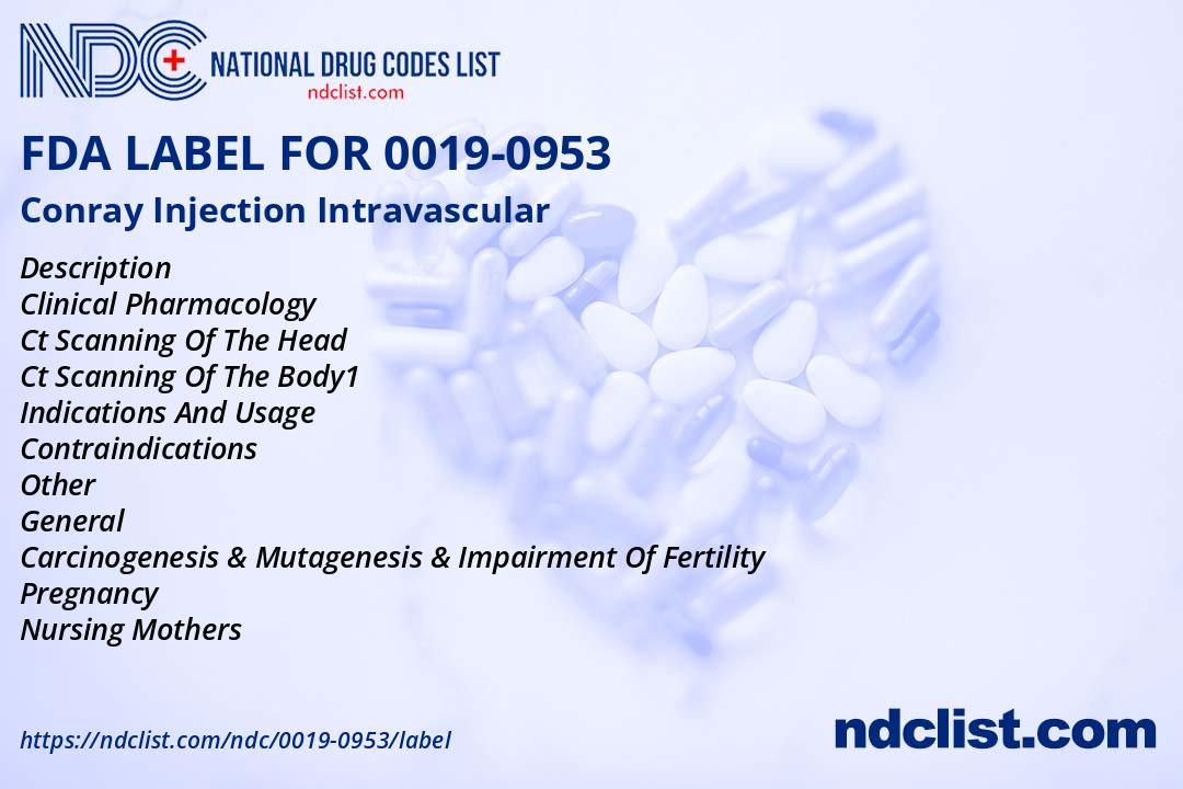 FDA Label for Conray Injection Intravascular - Indications, Usage ...