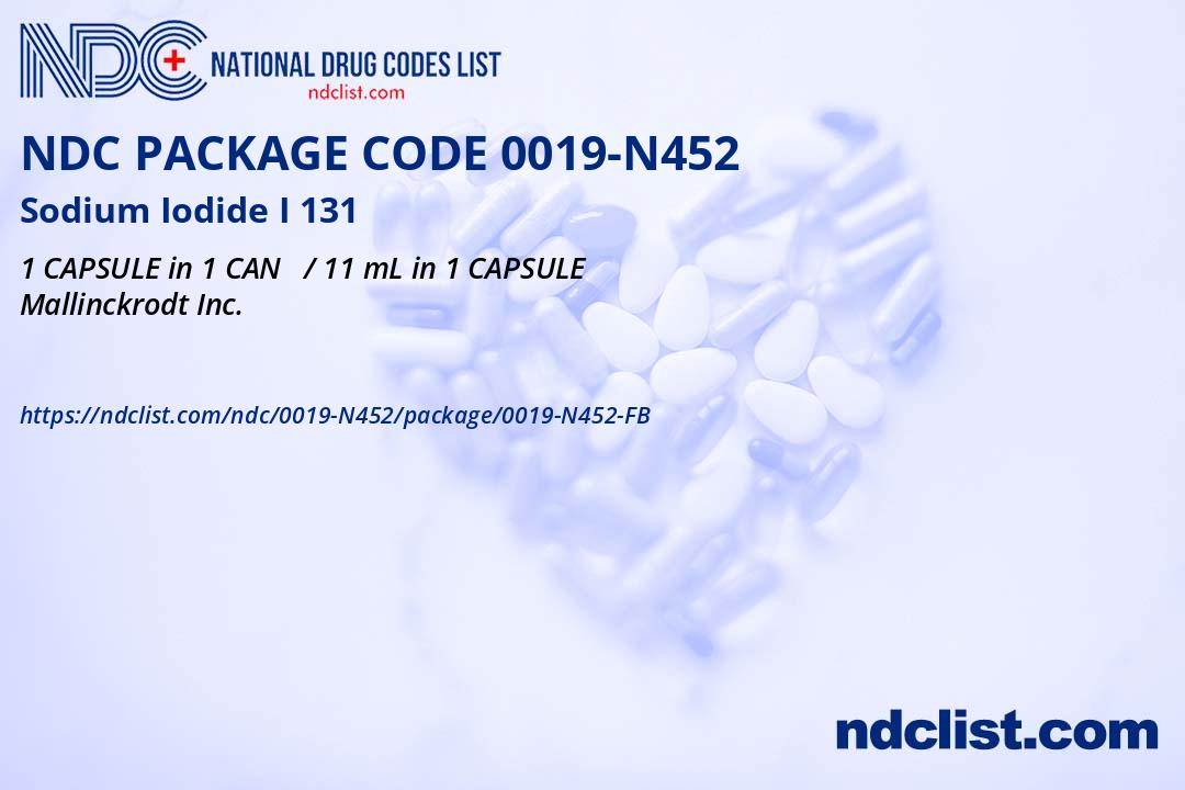 NDC Package 0019-N452-FB Sodium Iodide I 131