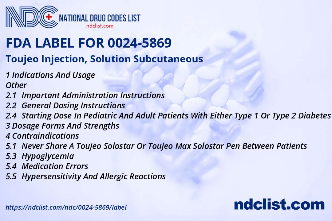 FDA Label for Toujeo Injection, Solution Subcutaneous - Indications ...