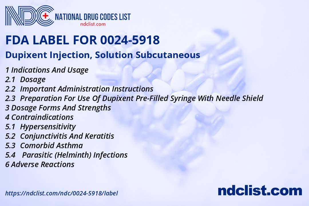 Dupixent Injection, Solution- FDA Label NDC0024-5918