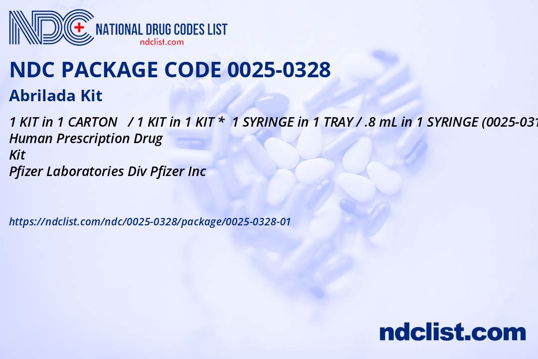 NDC Package 0025-0328-01 Abrilada Kit