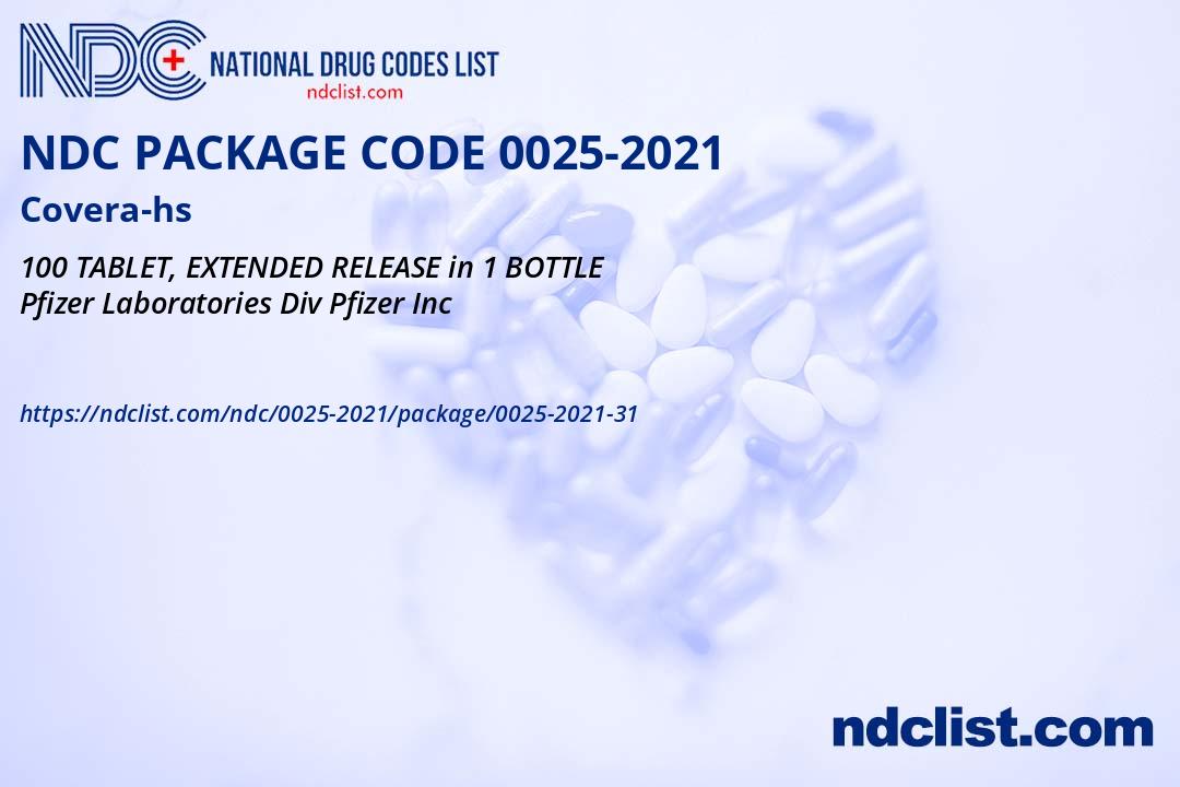 NDC Package 0025-2021-31 Covera-hs