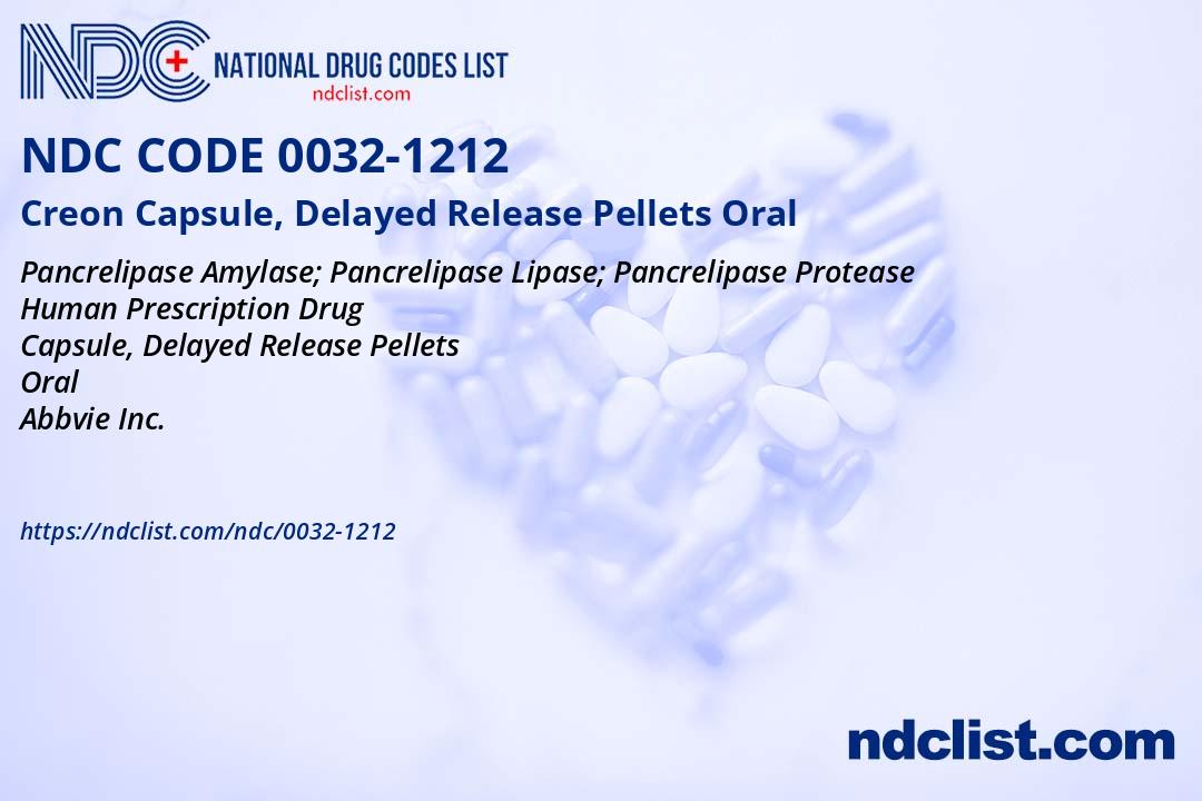 Creon Capsule, Delayed Release Pellets NDC 0032-1212