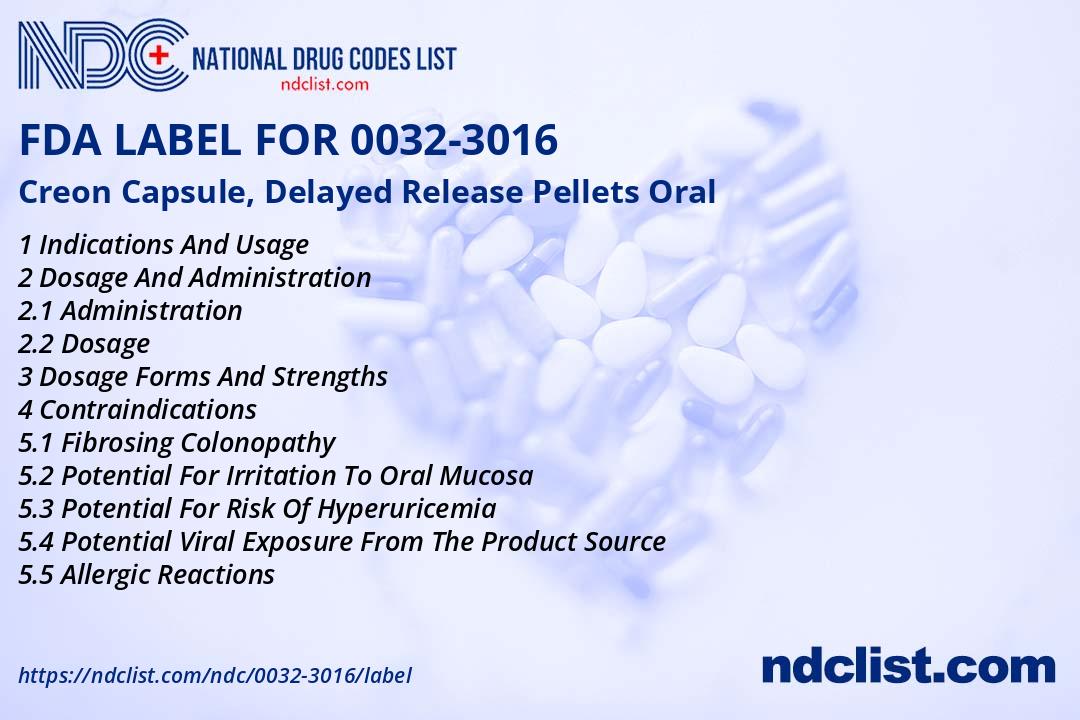 Creon- FDA Label NDC0032-3016