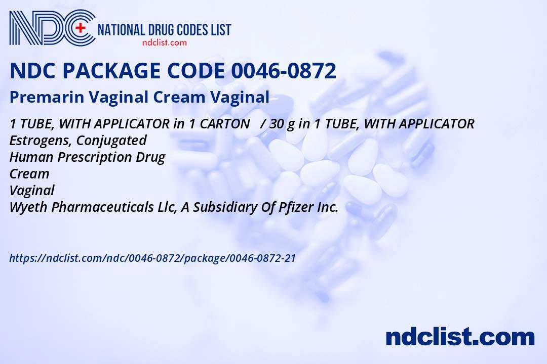 NDC Package 0046-0872-21 Premarin Vaginal Cream Vaginal