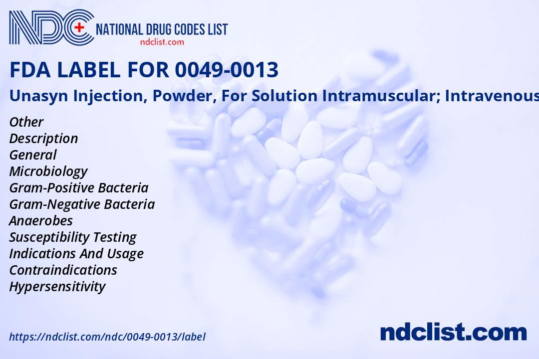 Unasyn FDA Label - NDC 0049-0013