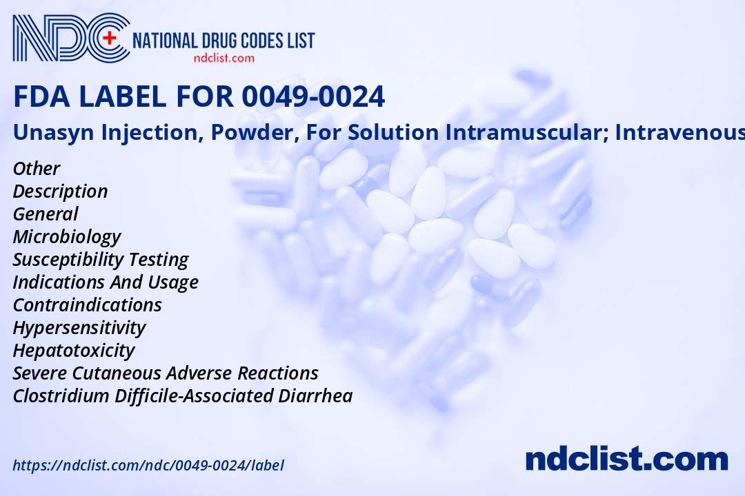 FDA Label for Unasyn Injection, Powder, For Solution Intramuscular ...
