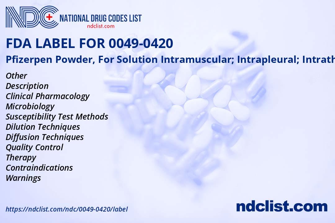 FDA Label for Pfizerpen Powder, For Solution Intramuscular ...