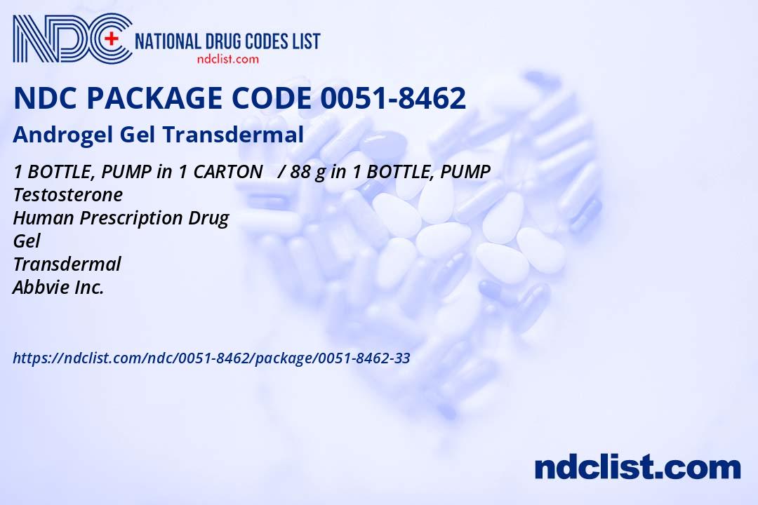 NDC Package 0051-8462-33 Androgel