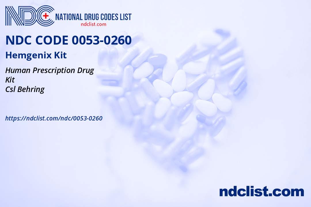 NDC 0053-0260 Hemgenix Kit