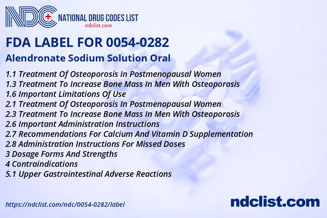 FDA Label for Alendronate Sodium Solution Oral - Indications, Usage ...