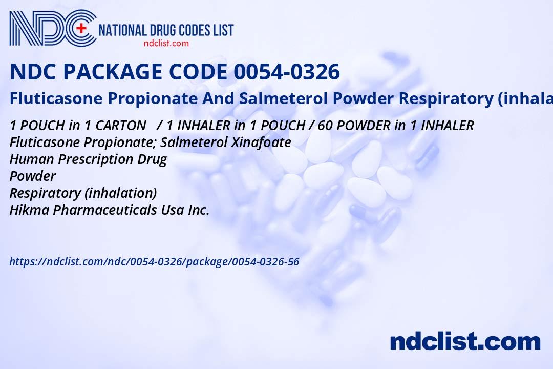 NDC Package 0054-0326-56 Fluticasone Propionate And Salmeterol Powder ...
