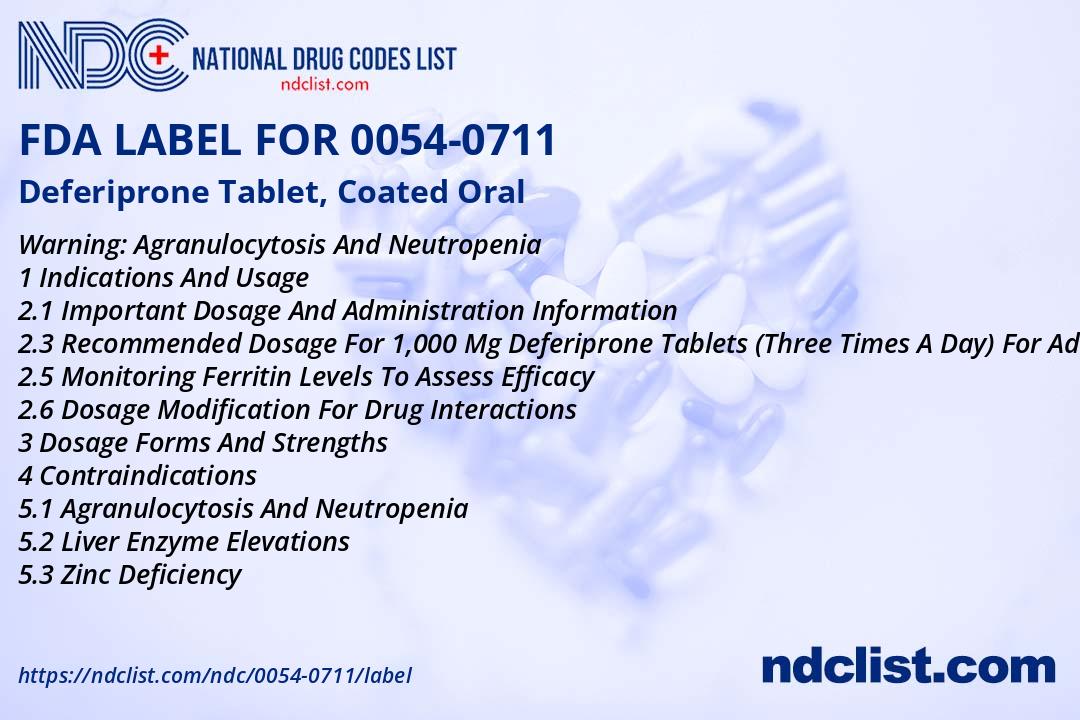 FDA Label for Deferiprone Tablet, Coated Oral - Indications, Usage ...