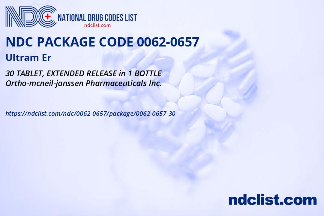 Ultram Er NDC Package 0062-0657-30