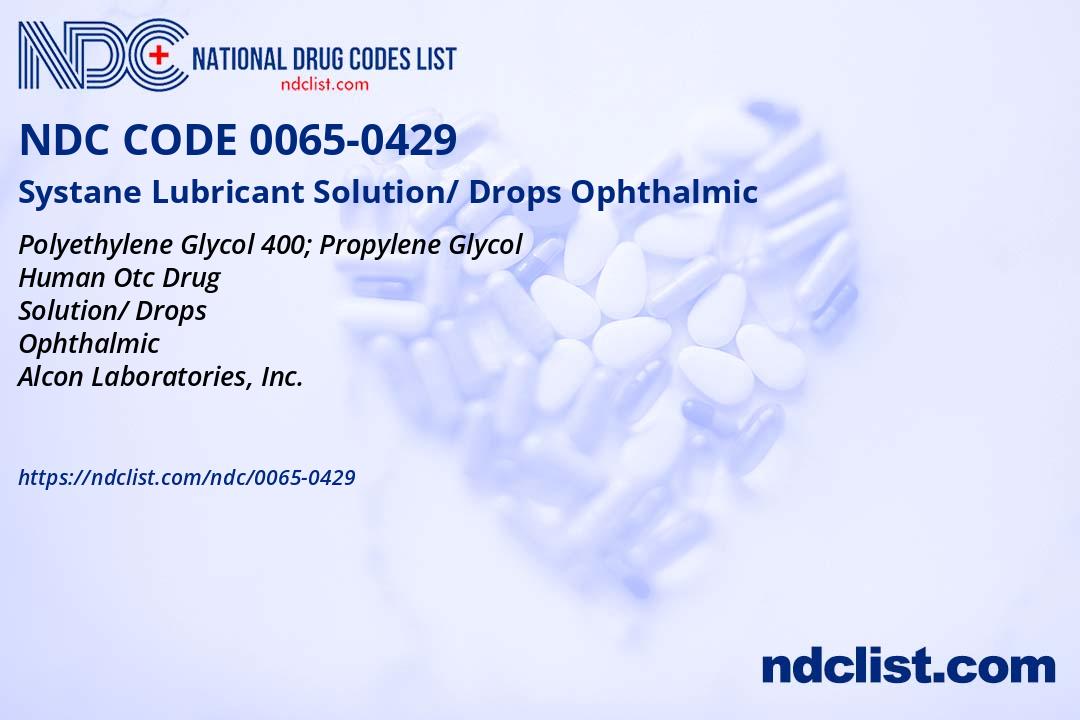 NDC 0065-0429 Systane Lubricant Solution/ Drops Ophthalmic
