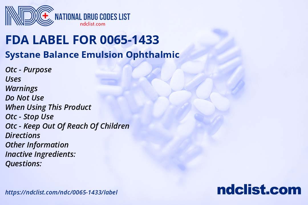 FDA Label for Systane Balance Emulsion Ophthalmic - Indications, Usage ...