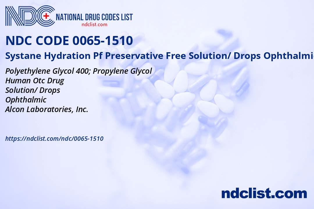 NDC 0065-1510 Systane Hydration Pf Preservative Free Solution/ Drops ...