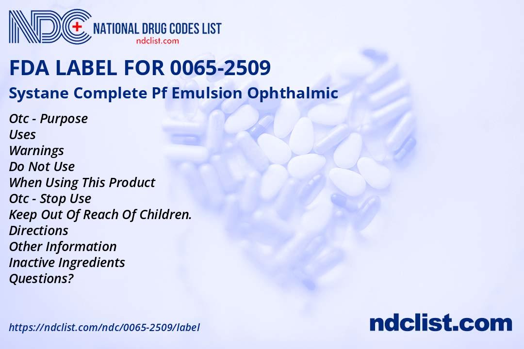 Systane Complete Pf Emulsion- FDA Label NDC0065-2509