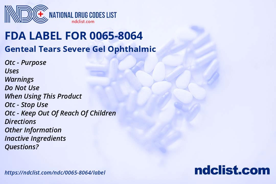 Genteal Tears Gel - FDA Label NDC 0065-8064