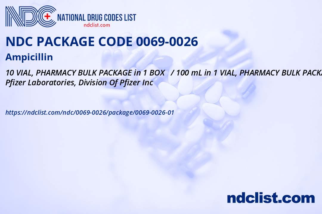 Ampicillin NDC Package 0069-0026-01