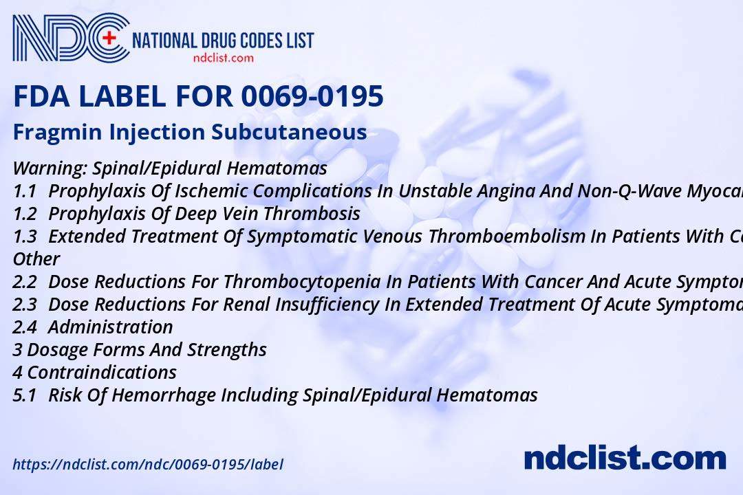 FDA Label for Fragmin Injection Subcutaneous - Indications, Usage ...
