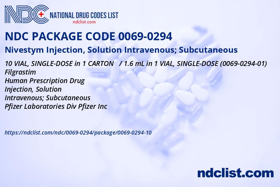 Nivestym Injection, Solution - NDC 0069-0294-10