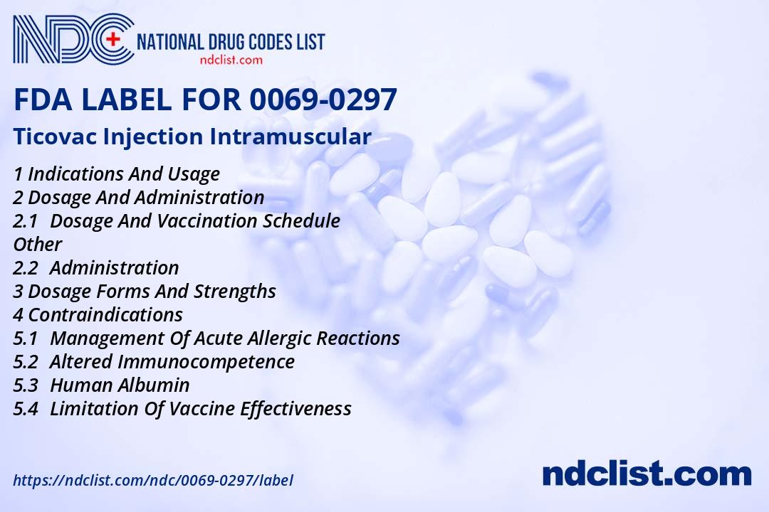 Ticovac Injection- FDA Label NDC0069-0297