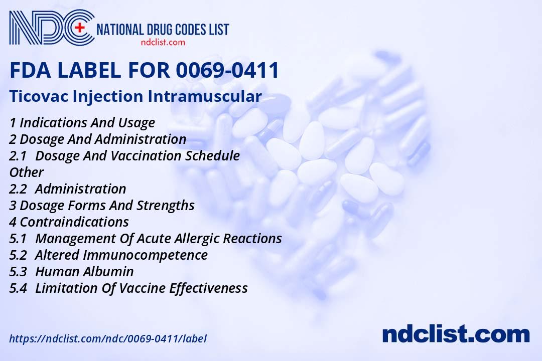 FDA Label for Ticovac Injection Intramuscular - Indications, Usage ...
