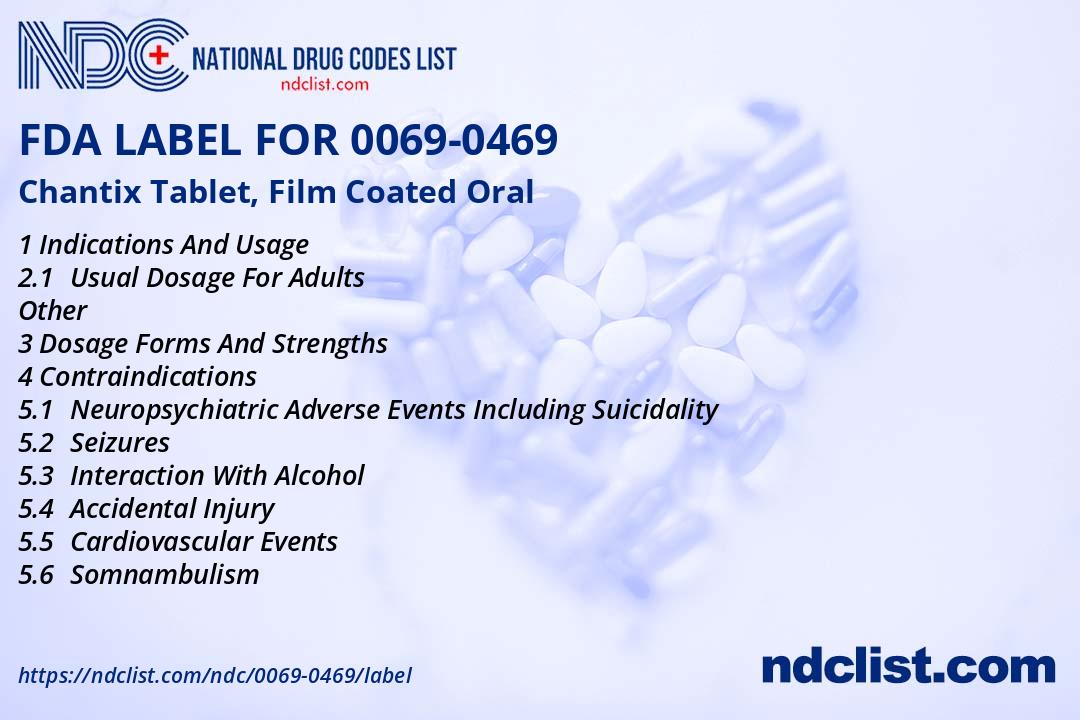 Chantix Tablet, Film Coated FDA Label - NDC 0069-0469