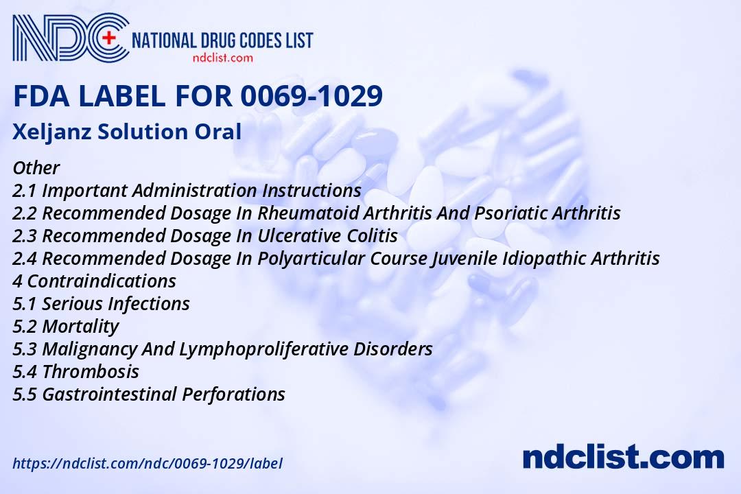 FDA Label for Xeljanz Solution Oral - Indications, Usage & Precautions